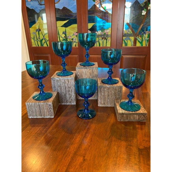 imperial | Dining | Vintage Imperial Hoffman House Blue Stemmed ...